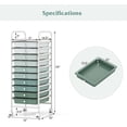 10-Drawer Rolling Storage Cart w/Wheels, Handle, Removable Drawers ...
