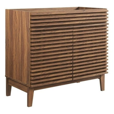 "Modway Render 36"" Mid-Century Modern MDF & Particleboard Oak Vanity ...