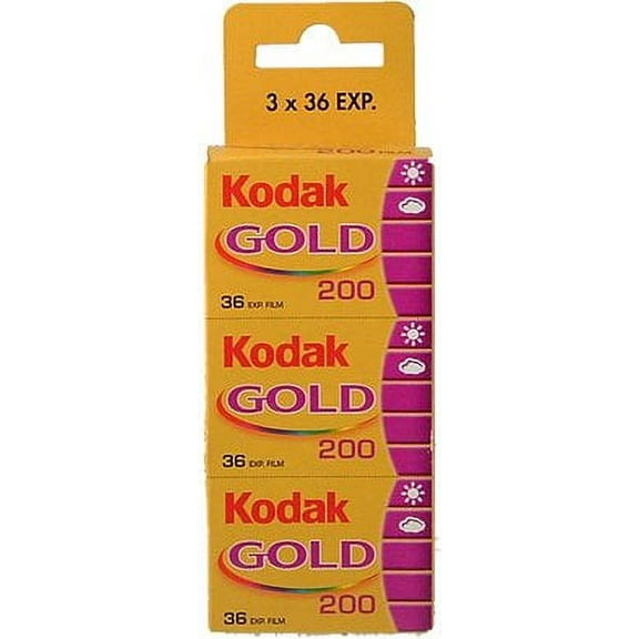 Kodak Gold 200 Color Negative Film, ISO 200, 35mm, 36 Exposures, 3-Pack ...