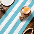 Cyan Stripes Table Runner 18x72 Inch Modern Artistic Parallel Lines ...