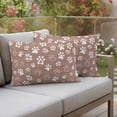 2 Pack Outdoor Waterproof Throw Pillow Covers,Brown Dog Paw Abstract ...