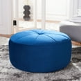 SAFAVIEH Modern Style Amais Tufted Round Ottoman, Navy ( 28.3 in. W x ...