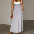 Womens Flowy Wide Leg Palazzo Pants High Waisted Drawstring Lounge Pant