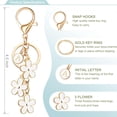 Initial Keychain Cute Flower Charms Keyring for Handbag Backpack ...
