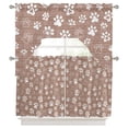 Brown Paw Print Swag Curtains Valance and Tier Set, Modern Classic Gray ...