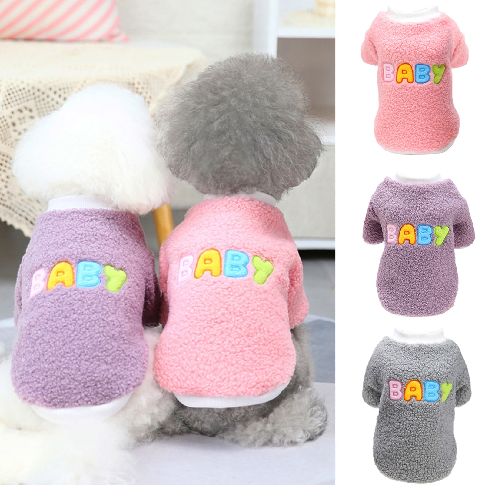 SPRING PARK Thermal Pet Winter Clothes for Dog Cat Sweater Puppy ...
