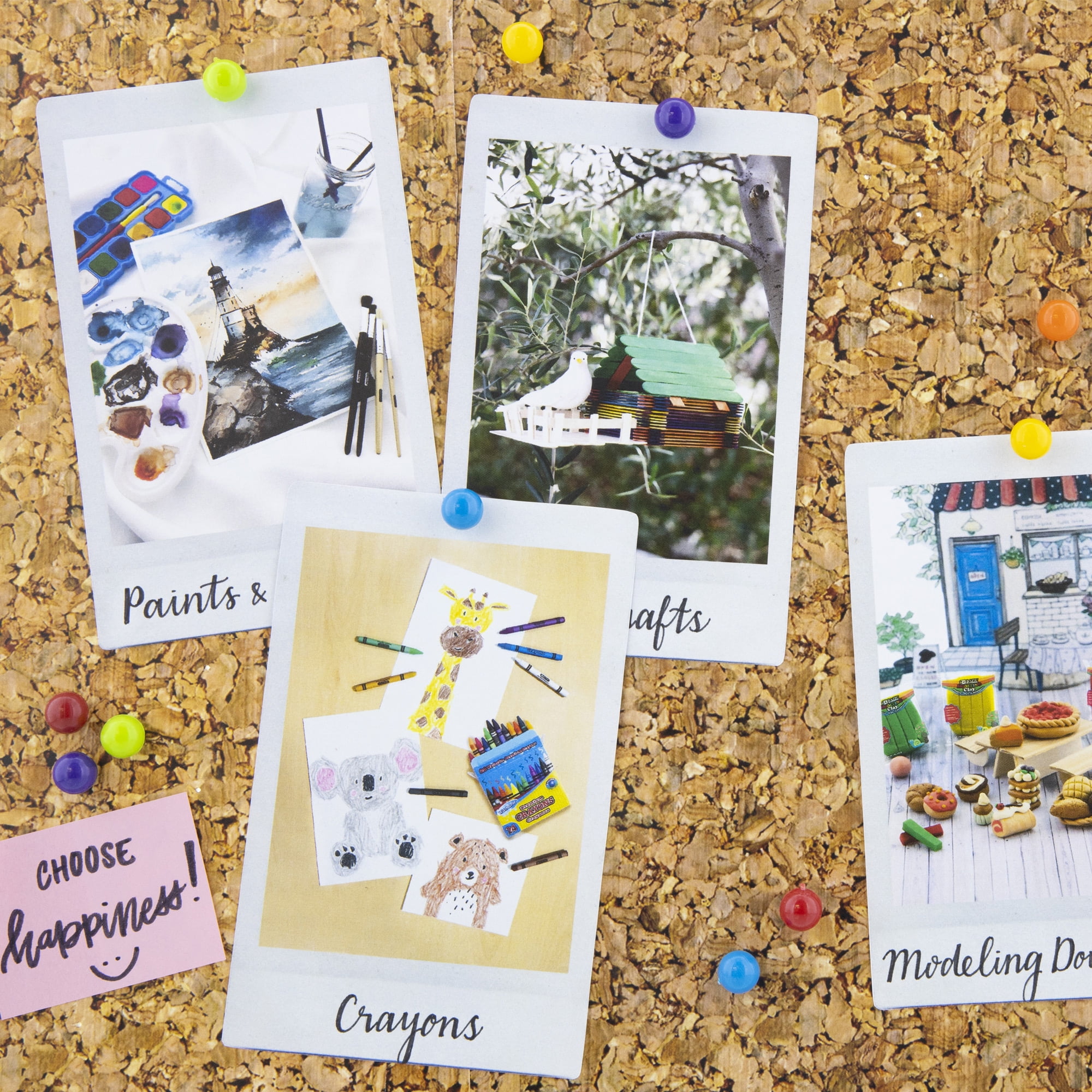 Buy BAZIC Push Pins Round Plastic Head, Assorted Color (80/pack), 2 ...