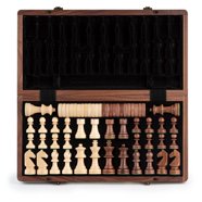 Trademark Games Octagonal Wood Chess and Checkers Set with Board and ...