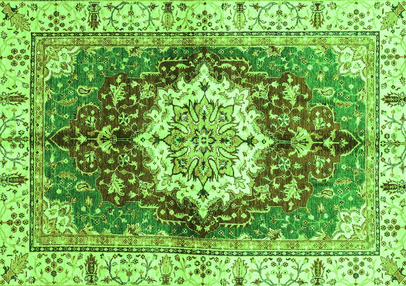 Ahgly Company Indoor Rectangle Abstract Green Modern Area Rugs, 5' x 8 ...