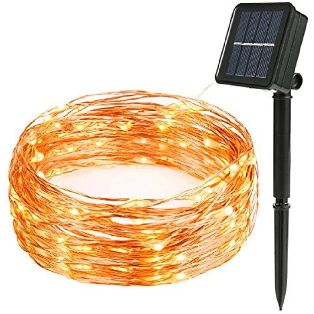 HAITRAL Solar Powered String Lights LED String Lights 33 ft with 100 ...