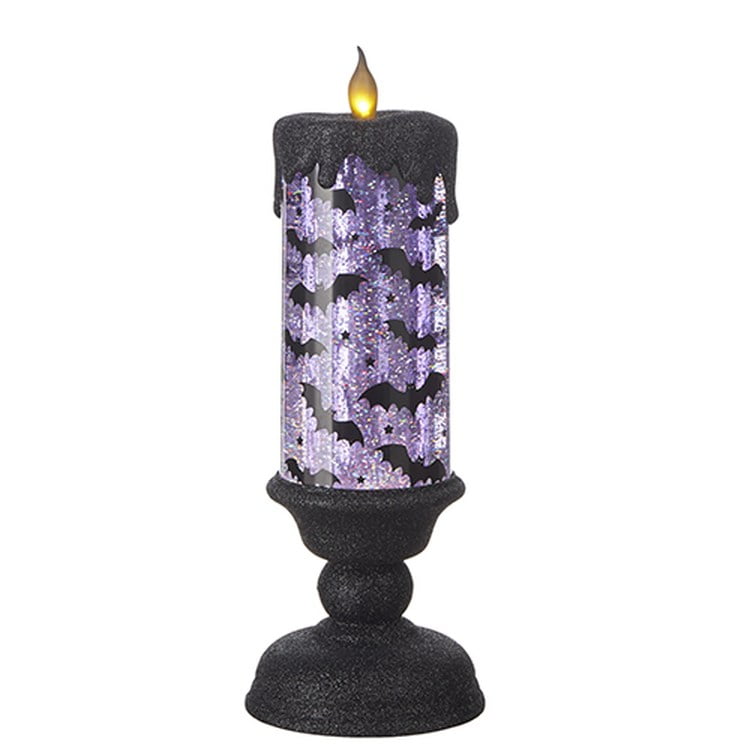Raz Imports 2022 12.25" Lighted Bat Candle w/ Purple Swirling Glitter ...