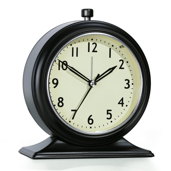 AYRELY® 4.5" Analog Alarm Clock,Small Retro Desk Clock Battery Operated ...