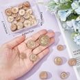 30Pcs 3 Style Alloy Shank Buttons Flat Round with Wheat Badge Pattern ...