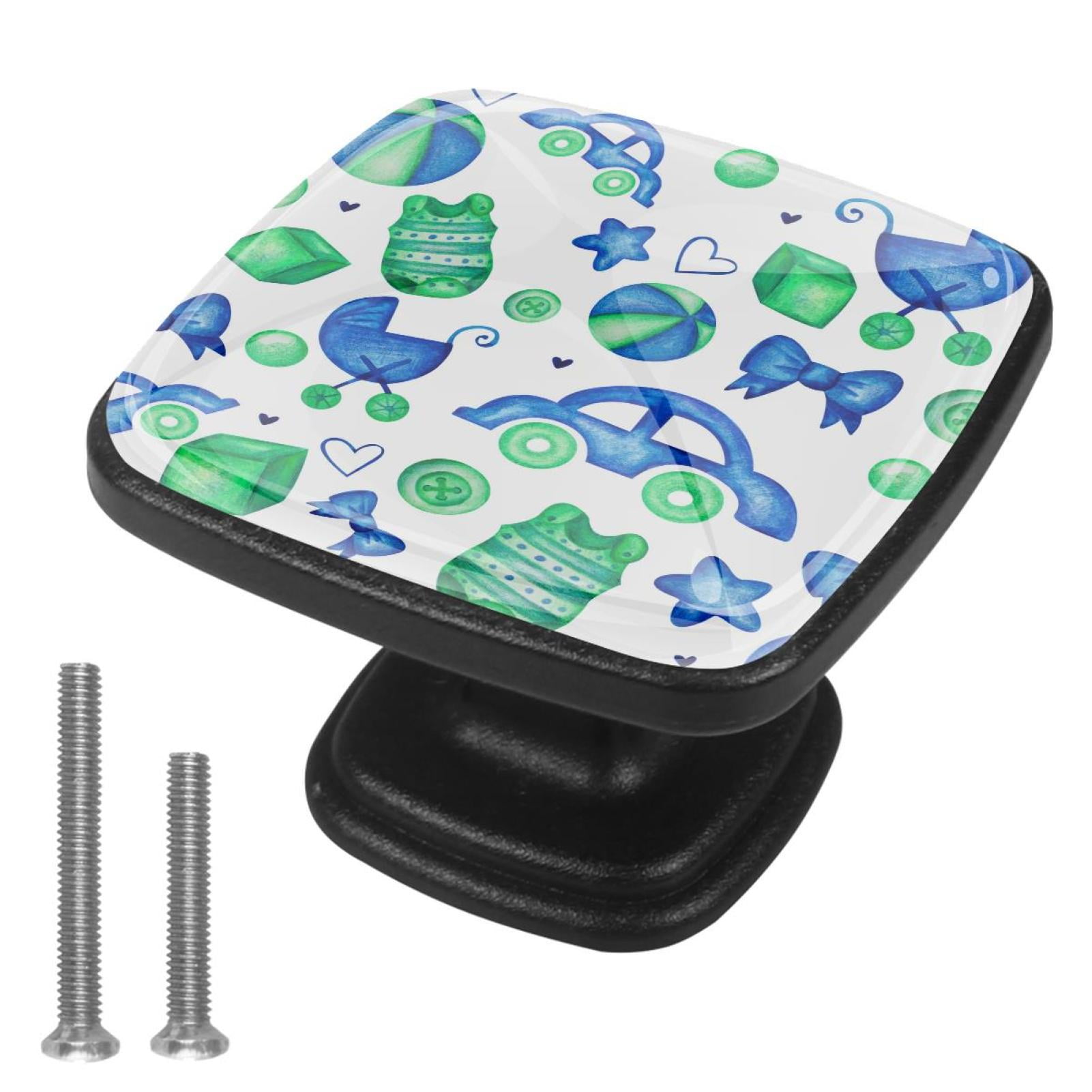 4 Pcs Cabinet Handle Drawer Pulls Cartoon Toy Knobs with Screws Square ...