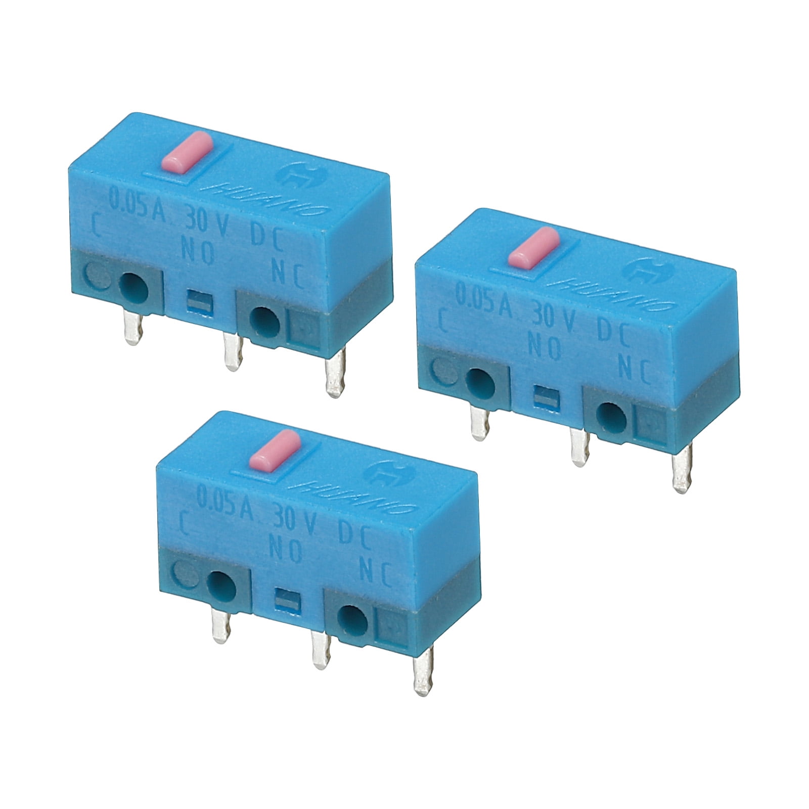 Uxcell Mouse Micro Switch 0.78N 8000W Time 3 Pins Pink Toggle Shaft ...