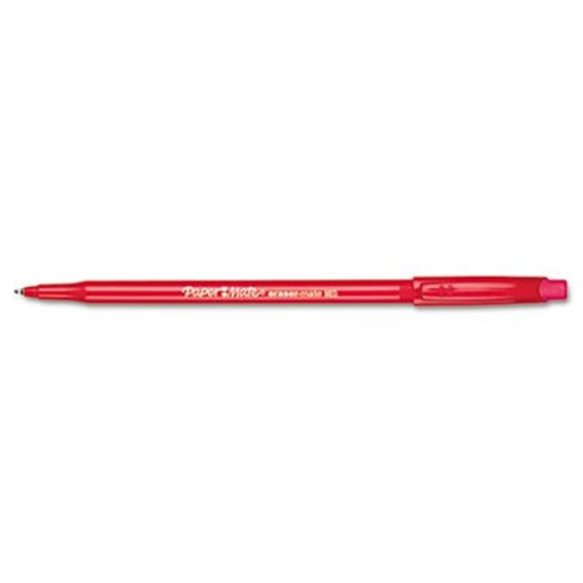 Eraser Mate Ballpoint Stick Erasable Pen Red Ink Medium Dozen - Walmart.com