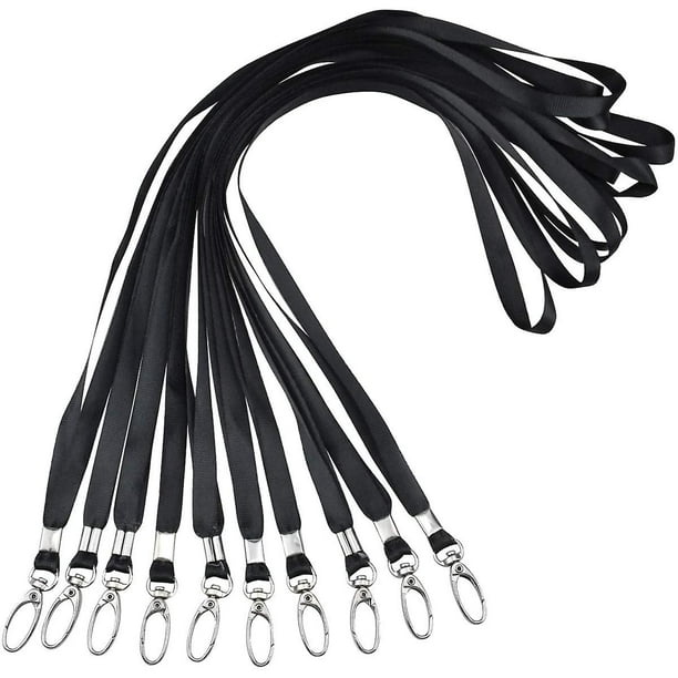 10 Pieces Black Neck Strap Lanyards With Swivel Hook, Nylon Neck ...