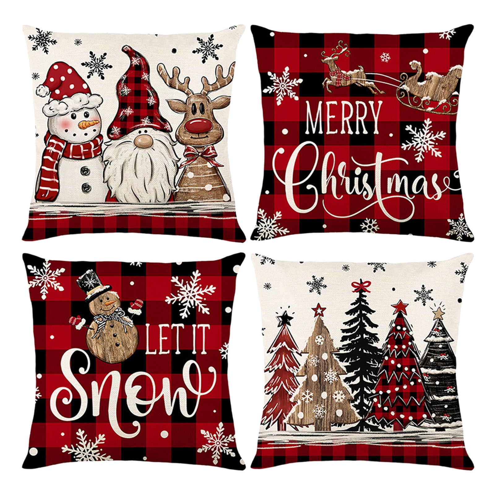 Click here for Qiulaii 4pcs Christmas Pillowcases Set  Festive Ho... prices
