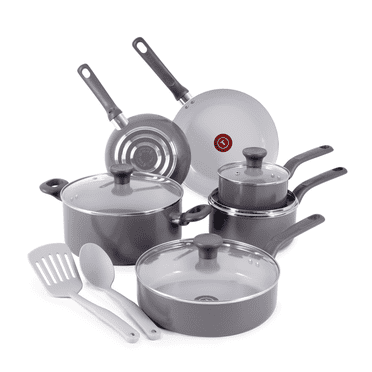 T-fal 20-Piece Easy Care Non-Stick Cookware Set, Pro-Glide PTFE, Thermo ...