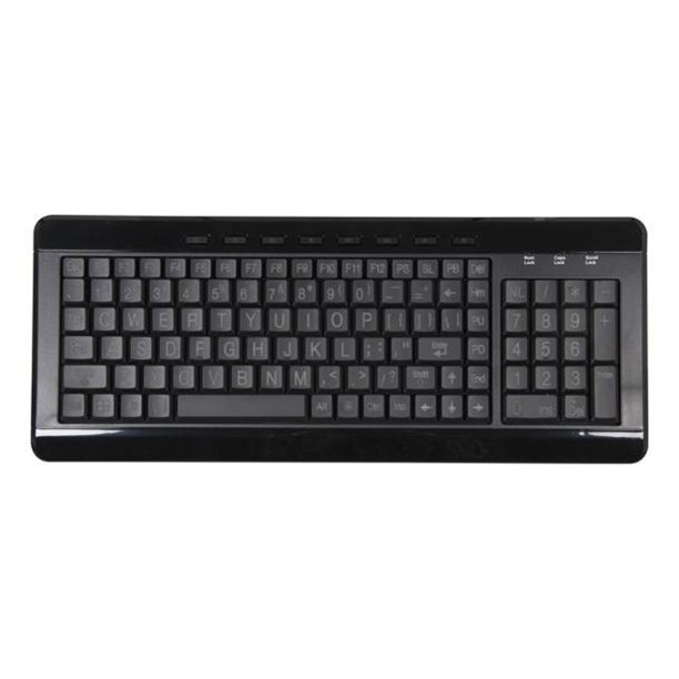A4tech Large Print and LED Lighting Wired Keyboard, Black - Walmart.com