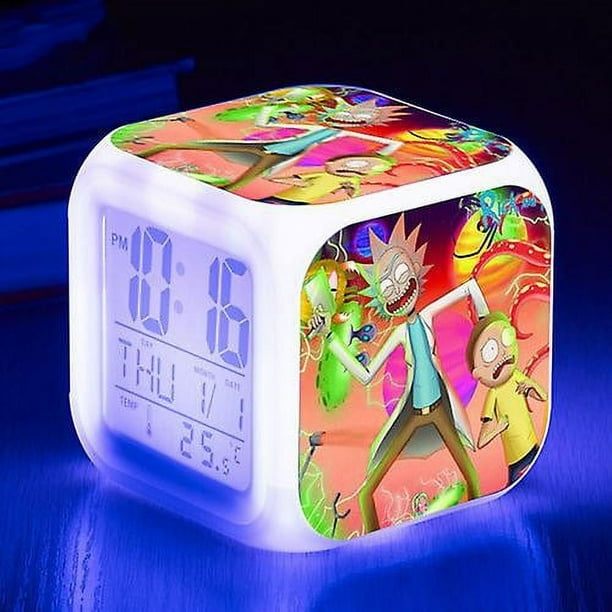 SAYDY Anime Cartoon Alarm Clock One Piece LED Square Clock Digital ...