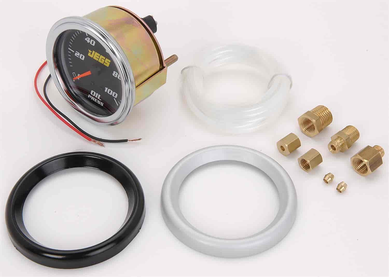 JEGS 41200 Oil Pressure Gauge Mechanical 2 5/8 in. Diameter 0-100 psi ...