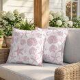 24x24 Pillow Covers Set of 2, Pink Coastal Summer Square Throw Pillow ...