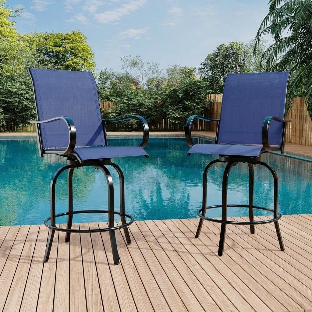 Click here for Yusazens 2-Piece Outdoor Swivel Bar Stools - Patio... prices