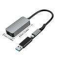 Metal USB Type C Ethernet Adapter 2500Mbps Corded Internet Converter ...