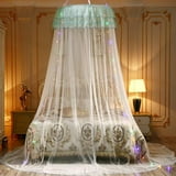 Princess Round Bed Canopy Netting Elegant Lace Curtain Canopy Ruffle ...