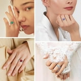 Bestyle 925 Sterling Silver Heart Rings for Women Sparkle Open Band Ring January Created Garnet ...