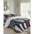 4 Piece Duvet Cover Set Full, USA Flag Red Line Firefighter with Sloth ...