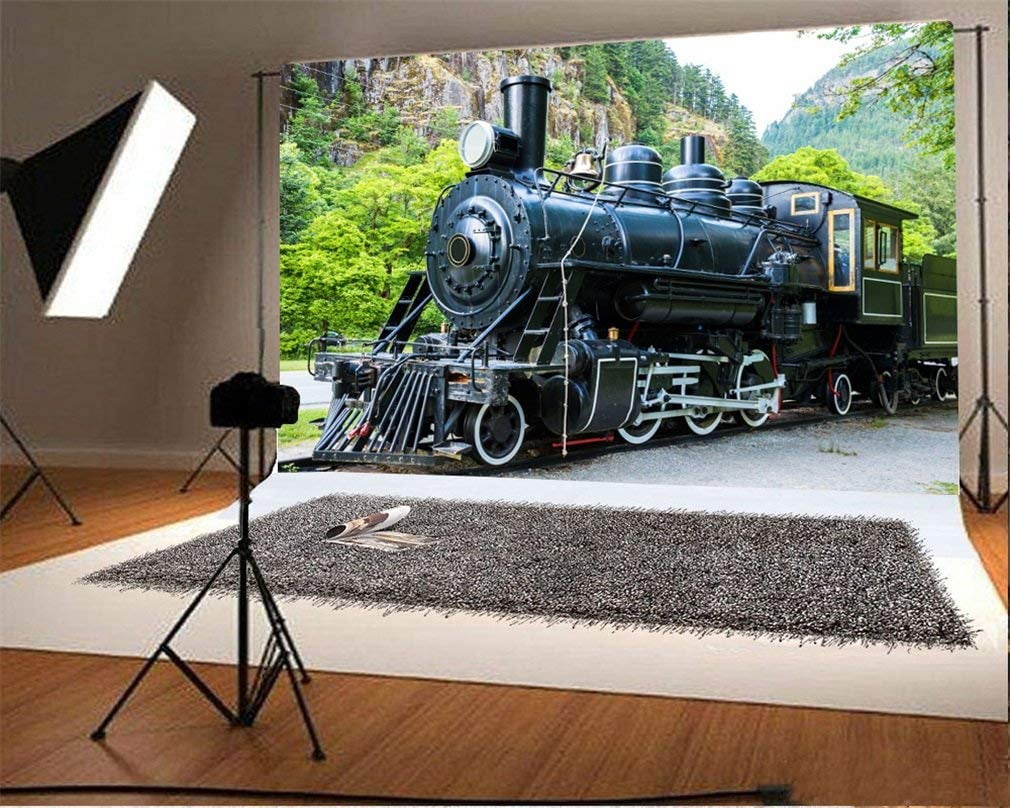 ABPHOTO 7x5ft Photography Backdrop LocomotiveVintage Old Train Railroad ...