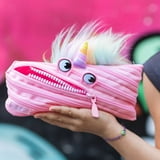 ZIPIT Pink Unicorn Pencil Case, Zippered Polyester Pouch, Fluffy Pastel ...