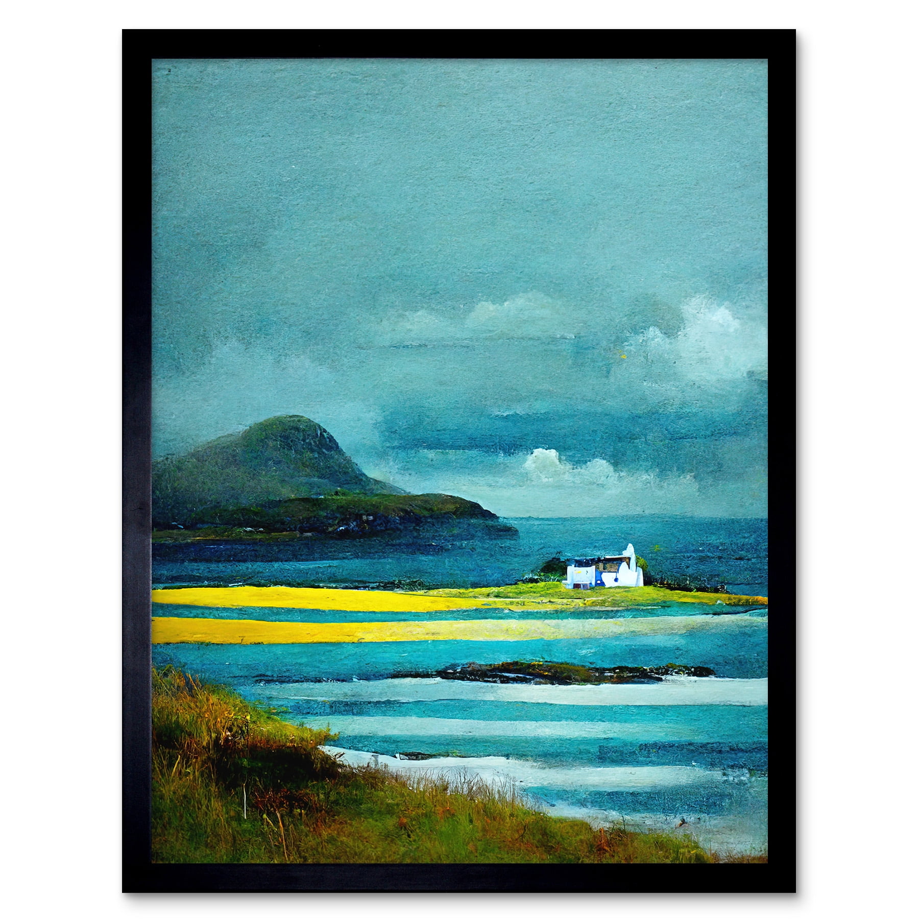 Isle Harris White Crofters Cottage Scotland Seascape Art Print Framed ...