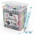 Artist Concepts Dual-Ended Alcohol Markers Set with Color-Coded Caps ...