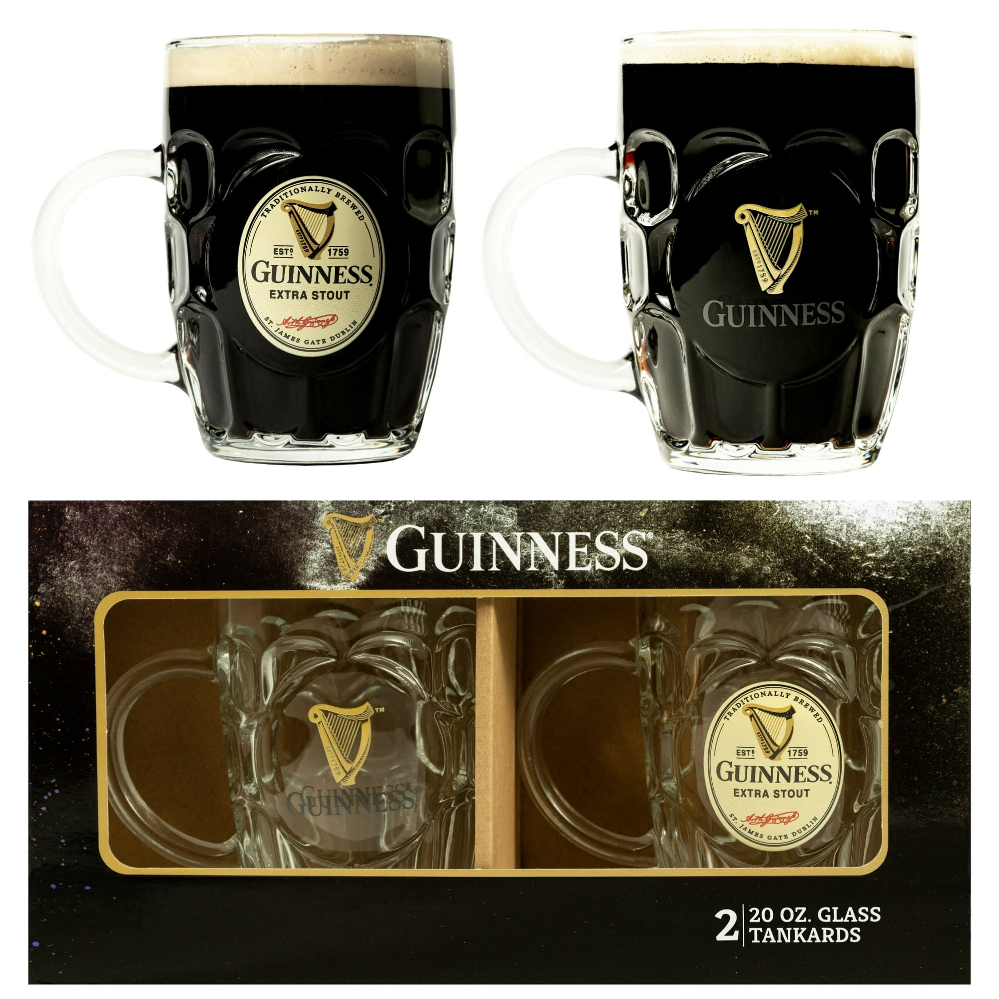 Click here for Guinness Glasses 20oz Beer Glasses Two Pack Pint T... prices