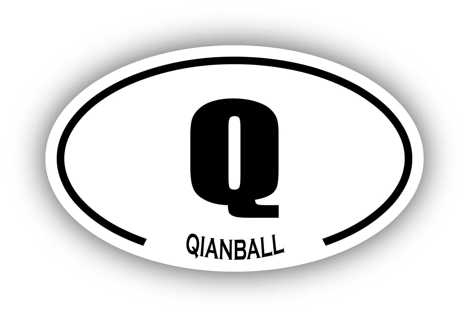 Qianball Q Oval Bumper Sticker 3M Vinyl Decal 3 in x 5 in - Walmart.com