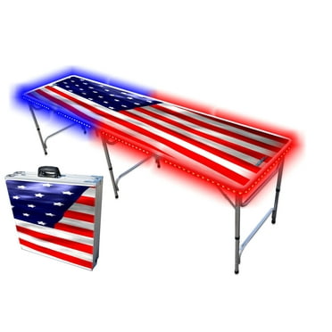 Portable Folding Table with PARTY PONG Graphic - Adjustable Length 8 ft ...