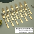 Jeaker Gold Dinner Fork Set - 12 Stainless Steel Mirror-Polished Forks ...