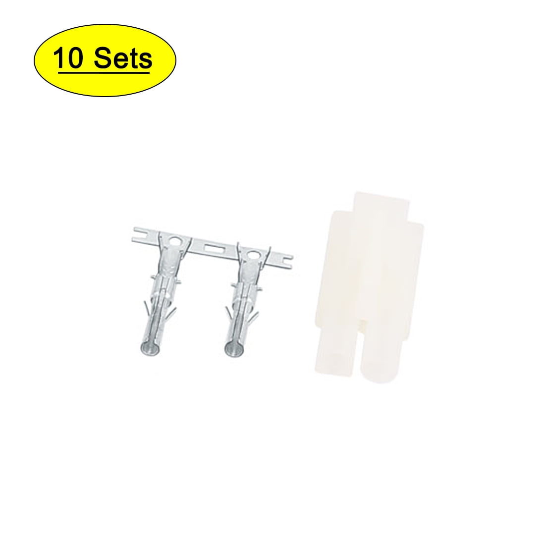 10 Sets 6.2mm 2Pin Male Female Plug Unwired Crimp Terminal Connector ...
