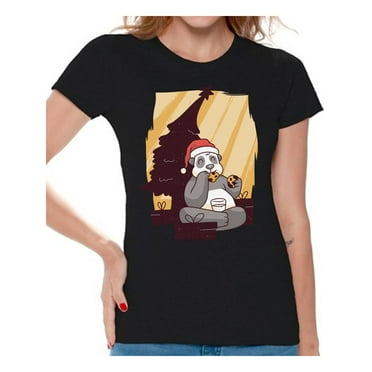 Awkward Styles Ugly Christmas Shirts for Women Xmas Llama in Santa's ...