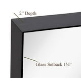 Hamilton Hills Black 22x30" Squared Metal Frame Mirror | Brushed ...