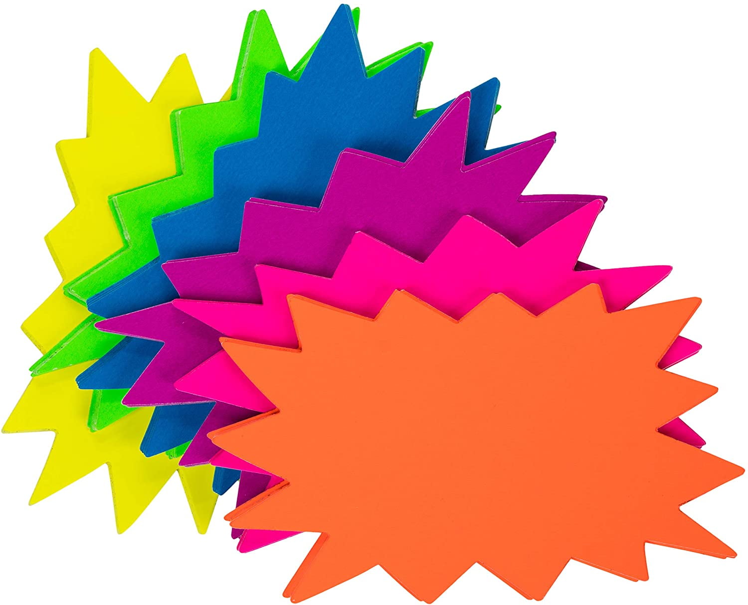 Starburst Signs - 60-Pack Star Burst Signs for Retail, Fluorescent Neon ...