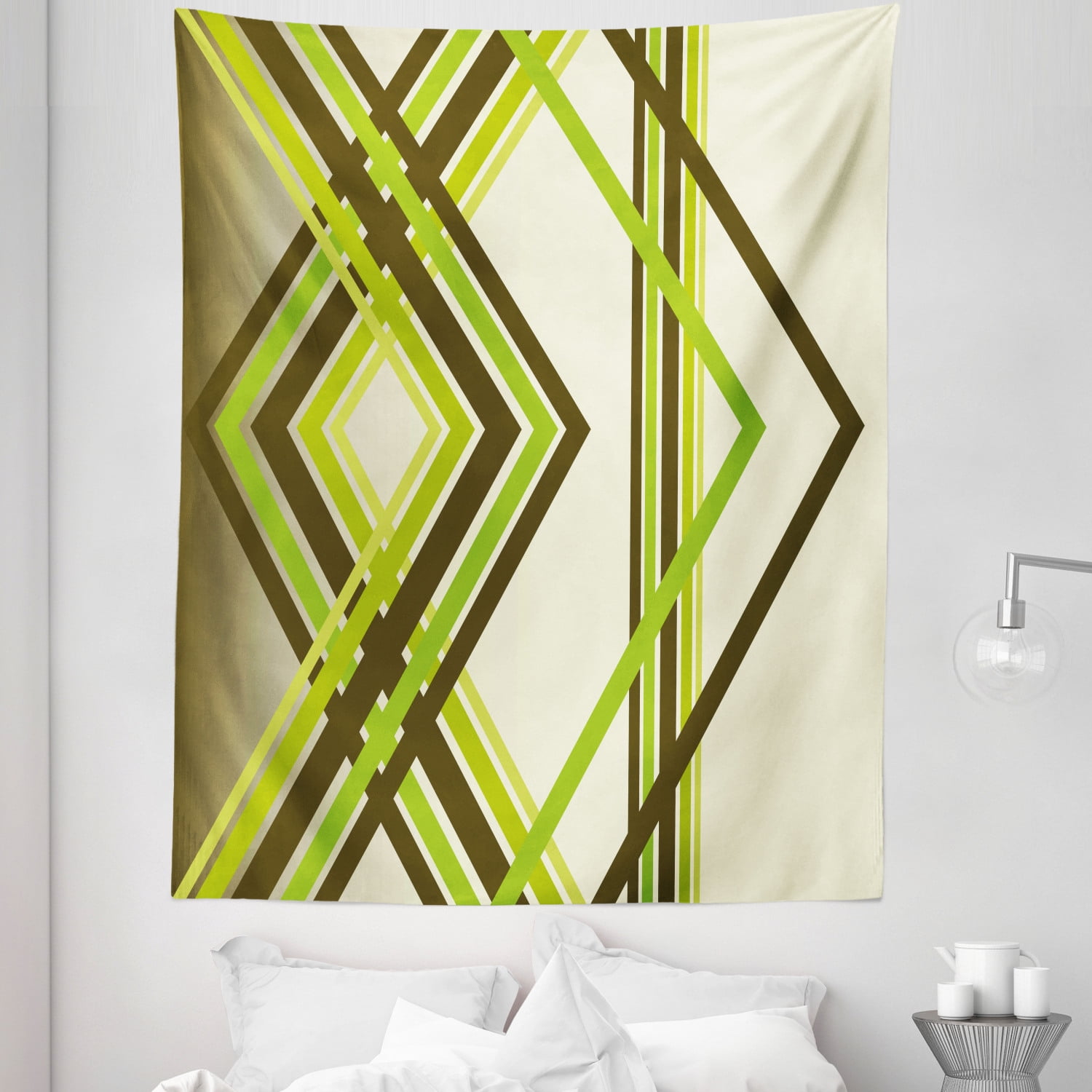 Geometric Tapestry, Geometric Diamond Shape Bands in Various Shades ...