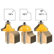 4 Bit Round Nose Router Bit Set- Plunge - 1/4" Shank - Yonico 14460q ...