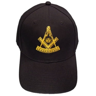 MASON Baseball Cap Freemason Masonic Black Hat Mens Adjustable ...