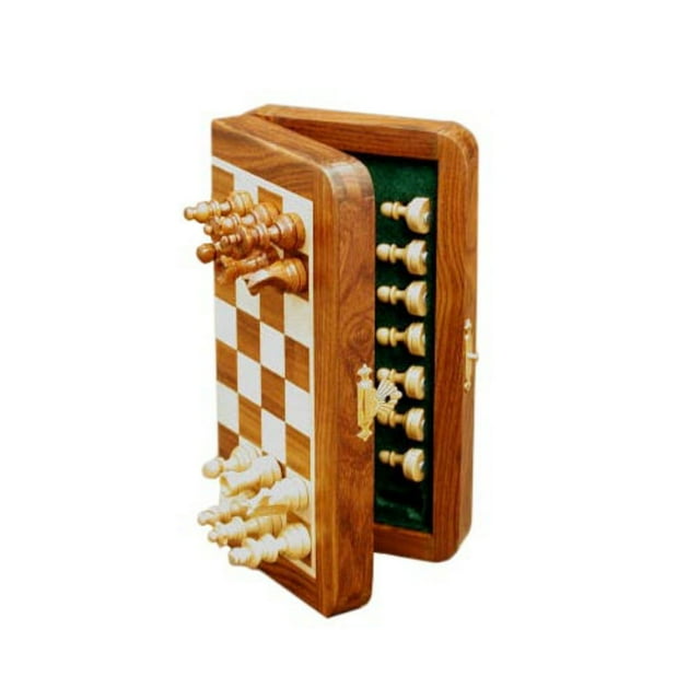 Traveling Magnetic Sheesham Chess Set - Walmart.com