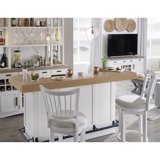 Pemberly Row Modern Wood Bar with Quartz Insert in White/Natural ...