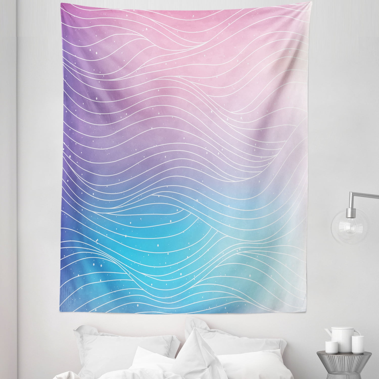 Abstract Tapestry, Nebula Sky Inspired Ombre Effect Pattern Waves and ...